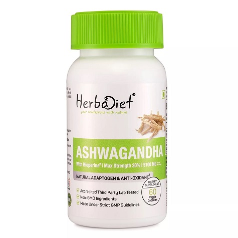 Ashwagandha Root Extract Capsules Max Strength (5100mg eq):